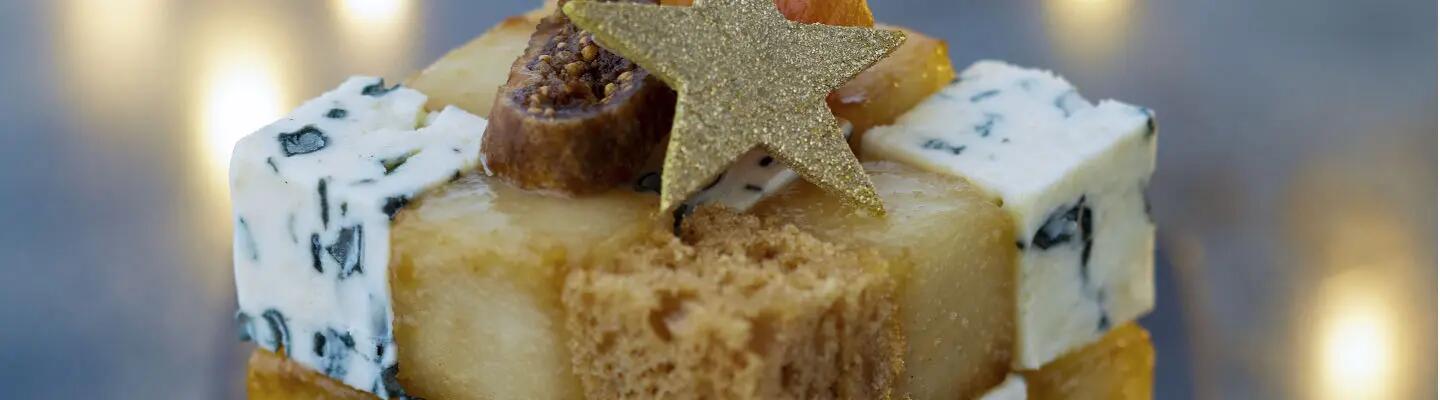 Rubix Cube au fromage bleu et aux poires - Recette au fromage
